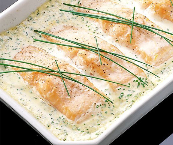 Pavé de Saumon à la crème de ciboulette – Recettes du net