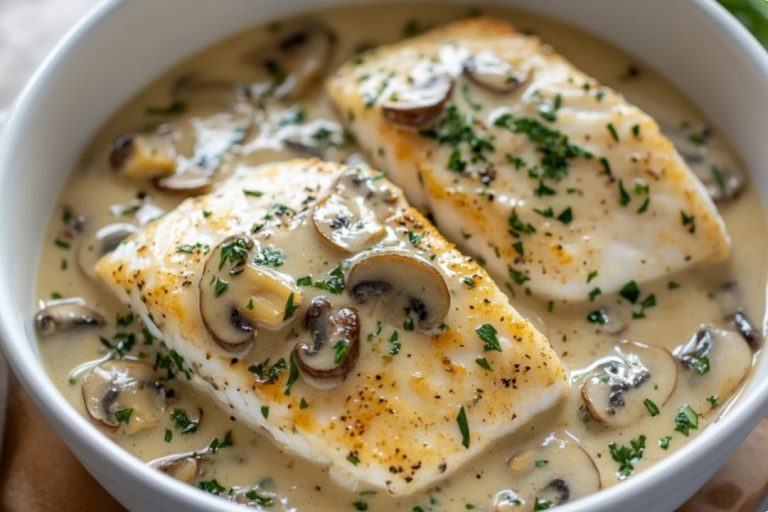 Filet de poisson à la crème et aux champignons – Recettes Du Net